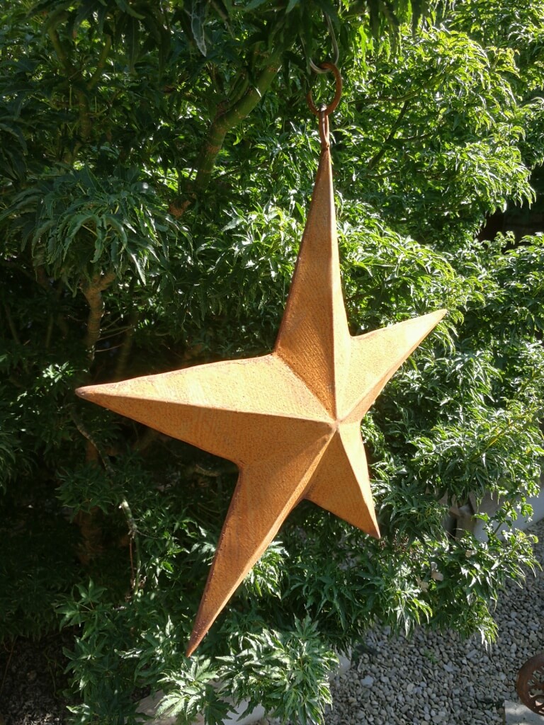 Edelrost 3D-Stern zum Hängen, massiv - Angels Garden Dekoshop