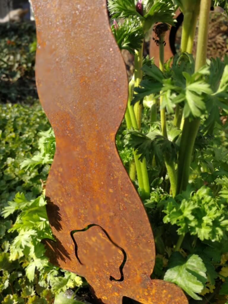 Edelrost Topfstecker Hase Roger Langohr - Angels Garden Dekoshop