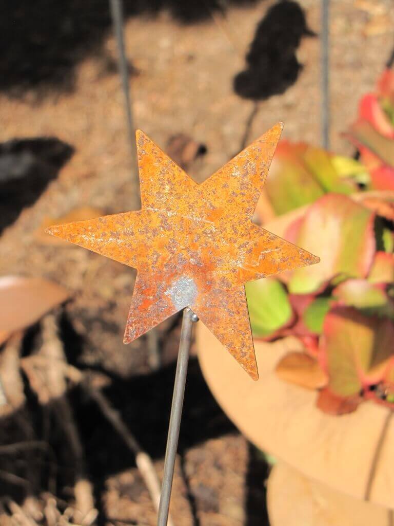 Edelrost Gartenstecker Stern klein - Angels Garden Dekoshop