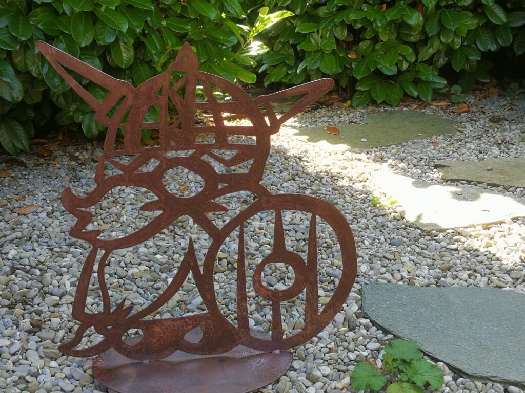 Edelrost Wikinger Jarl mit Schild - Angels Garden Dekoshop