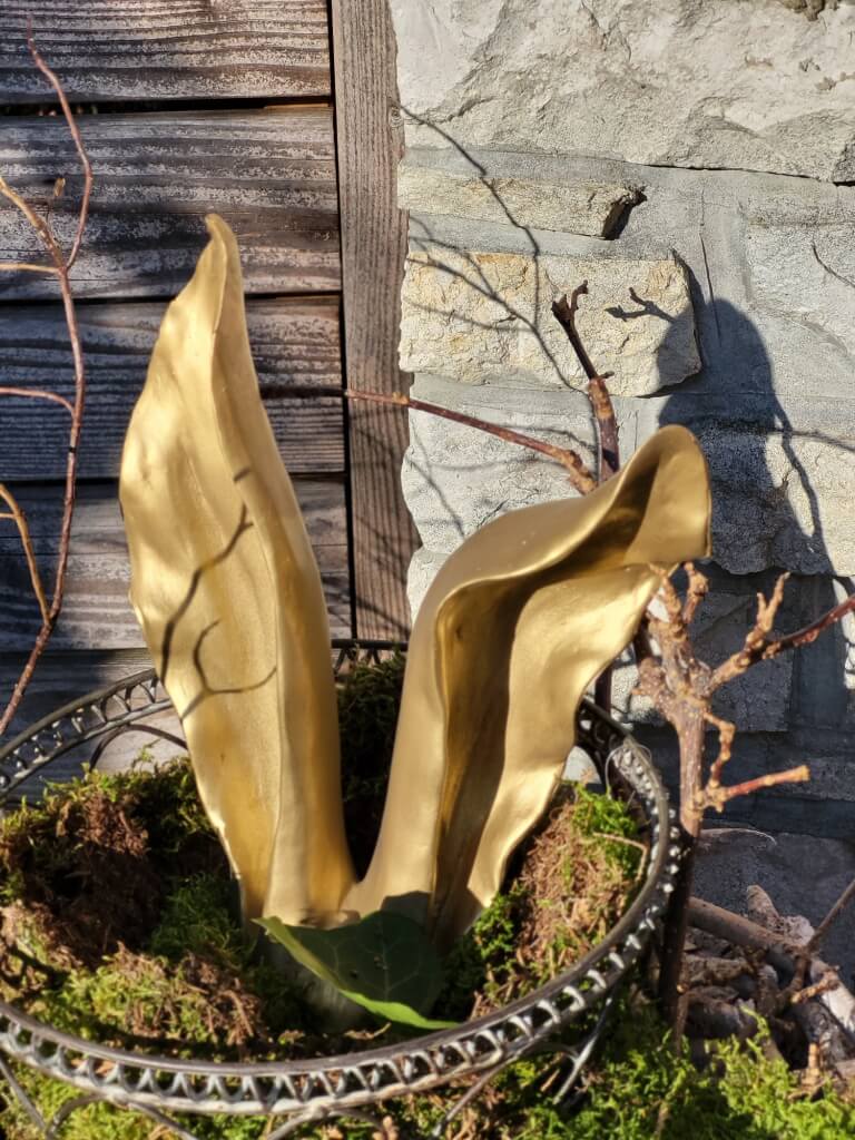 Polyresin Hasenohren gold, zum Stellen - Angels Garden Dekoshop