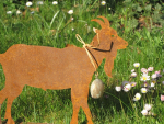 Edelrost Schild mit Ziege "verbockt" - Angels Garden Dekoshop