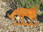 Edelrost Schild mit Ziege "verbockt" - Angels Garden Dekoshop